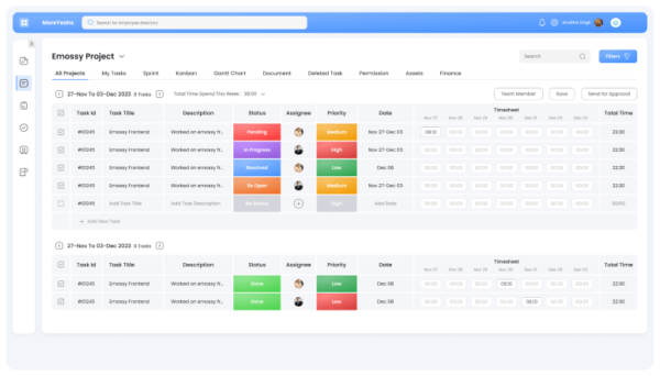 Timesheet Management System - Emossy